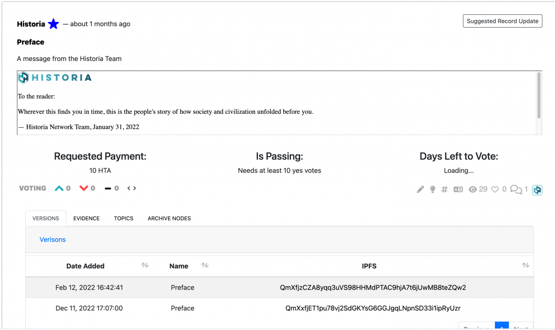 Updates to Historia Client, Historia Main Web Application, and Historia ...